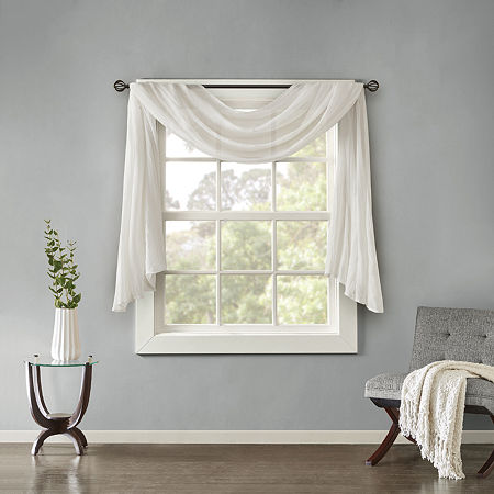 Click here for Madison Park Kaylee Scarf Valance  One Size  White prices