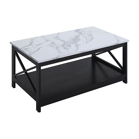 Convenience Concepts Oxford Faux Marble Top Coffee Table