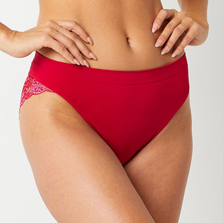 Click here for Ambrielle Seamless Lace High Cut Panty  Small  Red prices