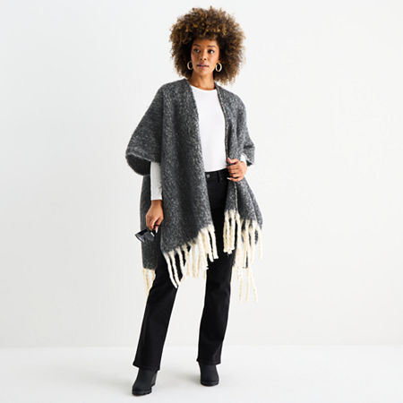 Click here for a.n.a Heavy Knit With Extreme Fringe Wrap  One Siz... prices