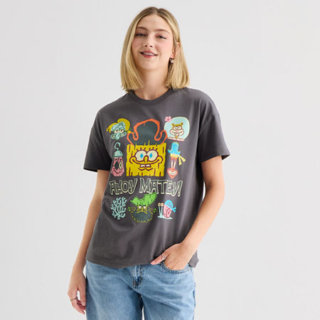 Click here for Spongebob Boyfriend Tee Womens Juniors Crew Neck S... prices