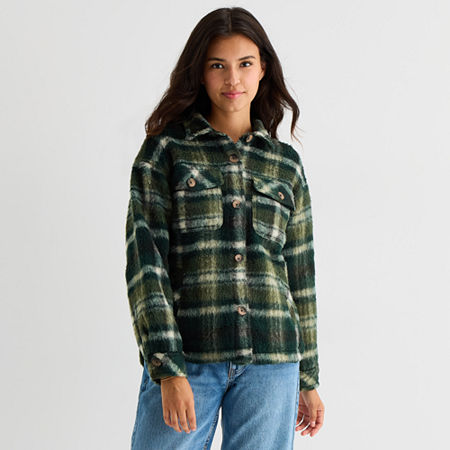 Click here for Arizona Shacket Womens Juniors Faux Fur Midweight... prices