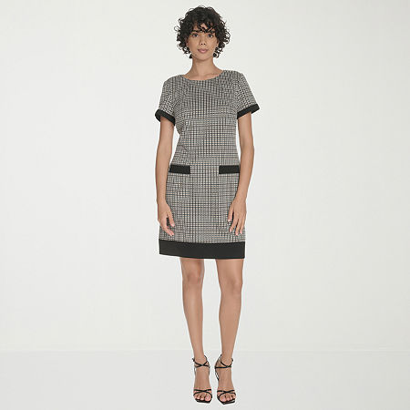 Click here for Marc New York Womens Short Sleeve Plaid Sheath Dre... prices