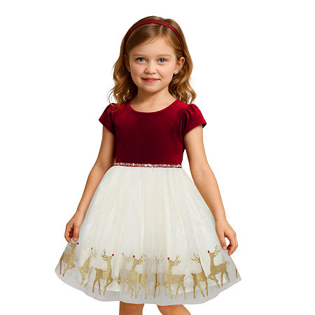 Click here for Lilt Little Girls Short Sleeve A-Line Dress  4  Re... prices
