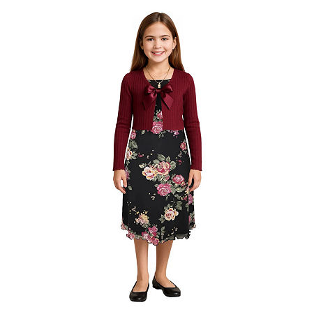 Click here for Lilt Big Kid Girls Floral Dress Set  8  Red prices
