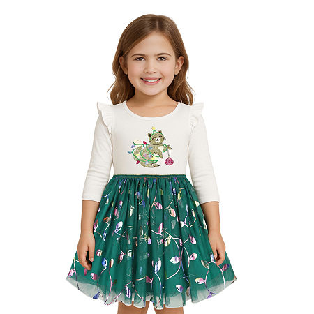 Click here for Lilt Little Girls Long Sleeve Tutu Dress  6  Green prices