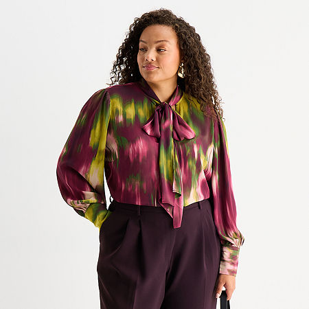 Click here for Worthington Womens V Neck Long Sleeve Plus Blouse... prices