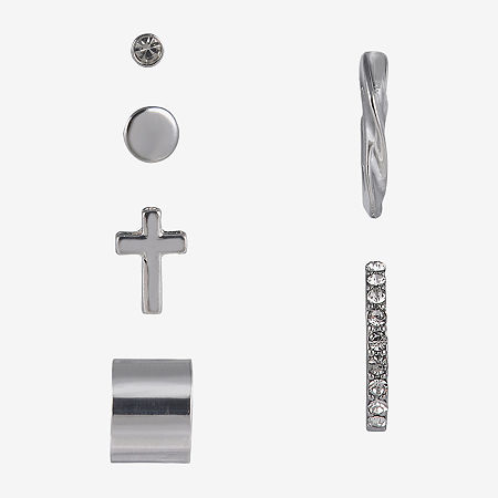 Click here for Arizona Silver Tone Womens 18.8mm Cross Single Ear... prices