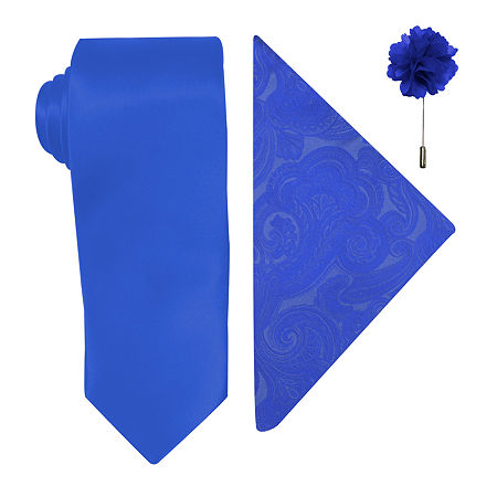 Click here for J. Ferrar Solid Tie Set  One Size  Blue prices