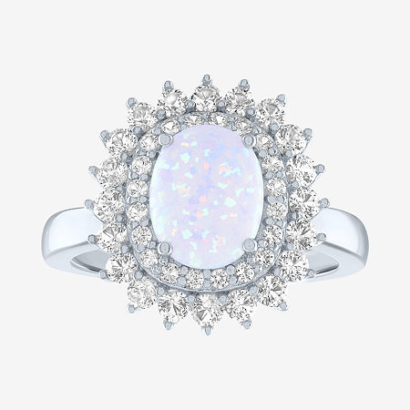 Click here for Womens Gemstone Sterling Silver Oval Halo Cocktail... prices