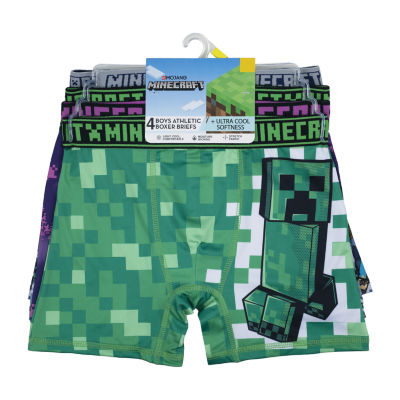 Little & Big Kid Boys Minecraft 4 Pack Boxer Briefs Babp2439, Color ...