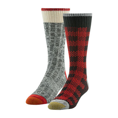 Gold Toe 2 Pair Crew Socks Mens, Color: Red Buffalo Check - JCPenney