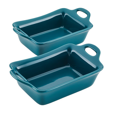 Rachael Ray Ceramics Rectangular Au Gratin Set  2-Piece - Teal