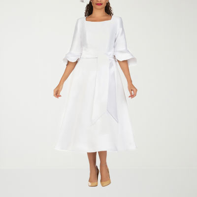 Giovanna Signature Womens 3/4 Sleeve Midi Fit + Flare Dress - JCPenney