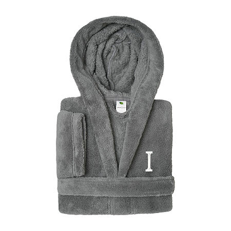 Linum Home Bookman Personalized Kids Super Plush Hooded Bathrobe - Grey/White I
