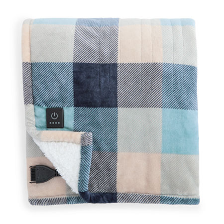 Click here for Beautyrest Plush Faux Sherpa Heated Throw  One Siz... prices