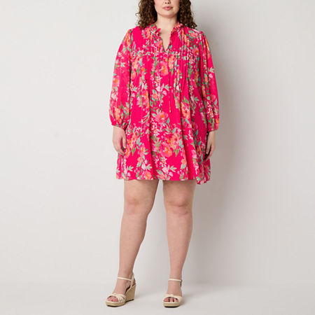 Click here for Jessica Howard Womens Plus Long Sleeve Floral Shif... prices