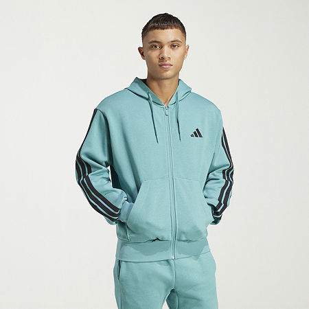 Click here for adidas 3 Stripe Full Zip Mens Hooded Long Sleeve S... prices