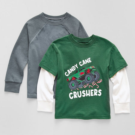 Click here for Okie Dokie Toddler & Little Boys Round Neck Long S... prices