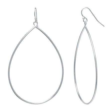 Click here for Fine Silver Plated Open Teardrop Earrings with Fre... prices