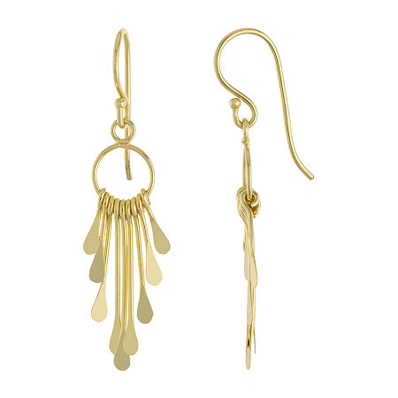 Click here for Silver Reflections 14K Gold Over Brass Drop Earrin... prices