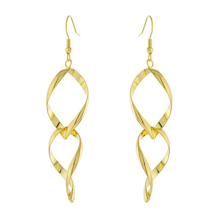 Athra 14kt. Gold Over Brass Twisted Drop Earrings