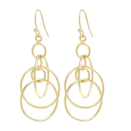 Click here for Silver Reflections 14K Gold Over Brass Drop Earrin... prices