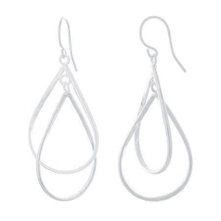 Click here for Fine Silver Plated Double Teardrop Drop Earrings prices