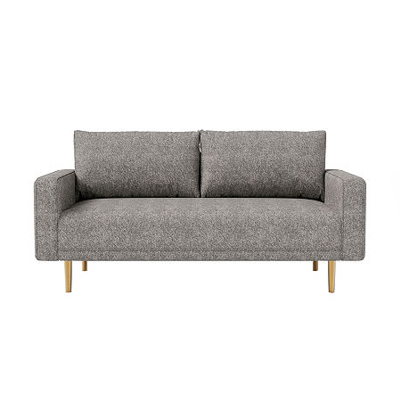 Aurelia 63 Boucle Fabric Loveseat - Charcoal Gray