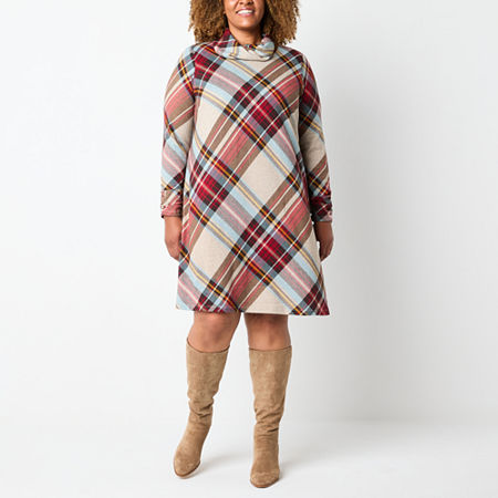 Click here for R & K Originals Womens Plus Long Sleeve Plaid Shif... prices