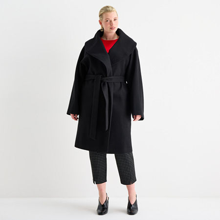 Click here for Worthington Womens Plus Heavyweight Coat  1x  Blac... prices