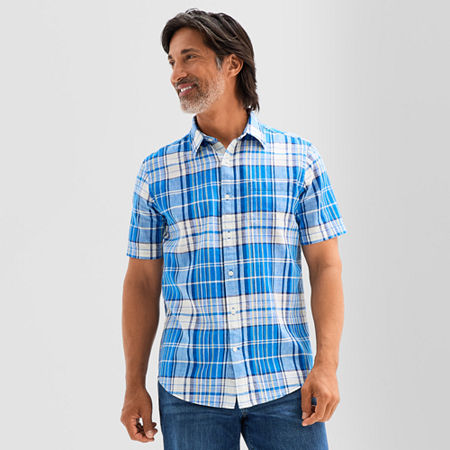Click here for St. Johns Bay Linen Blend Mens Short Sleeve Classi... prices