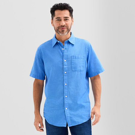 Click here for St. Johns Bay Linen Blend Mens Short Sleeve Classi... prices