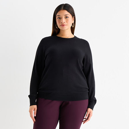 Click here for Worthington Plus Womens Crew Neck Long Sleeve Pull... prices