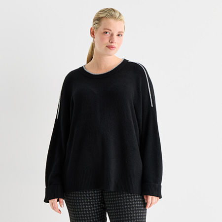 Click here for Worthington Plus Womens Crew Neck Long Sleeve Pull... prices