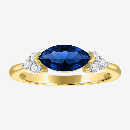 Click here for Womens Lab Created Blue Sapphire 14K Gold Over Sil... prices