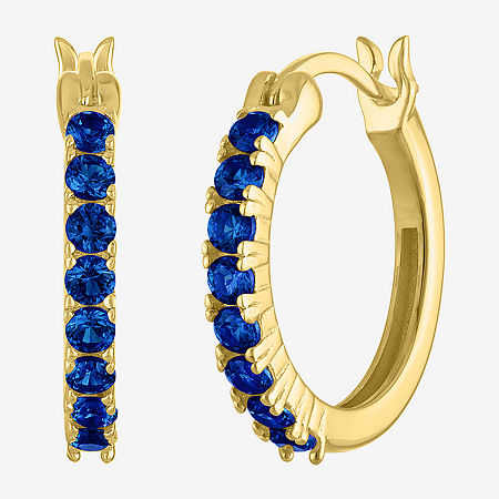 Click here for Gemstone 14K Gold Over Silver 16mm Hoop Earrings... prices