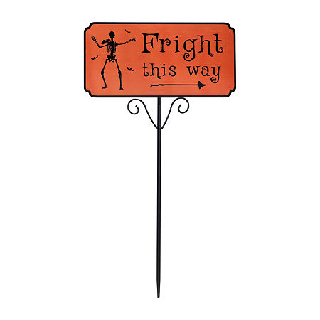 Northlight 27.5in Fright This Way Halloween Yard Art  One Size  Orange