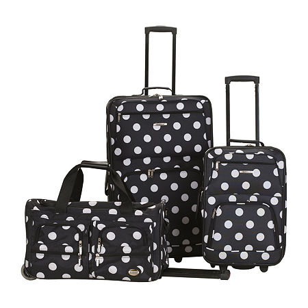 Rockland 3-Pc. Softside Luggage Set - Polka Dot