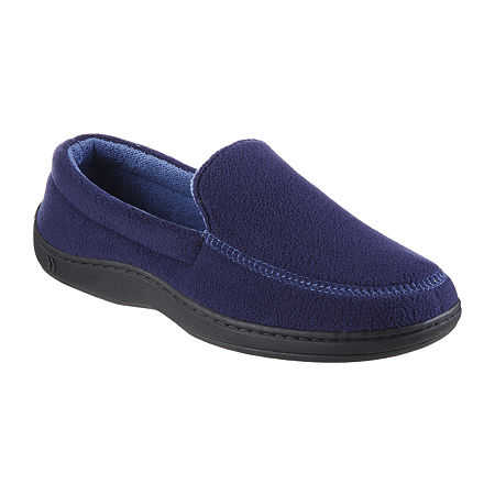 Click here for Isotoner Mens Moccasin Slippers  Medium  Blue prices