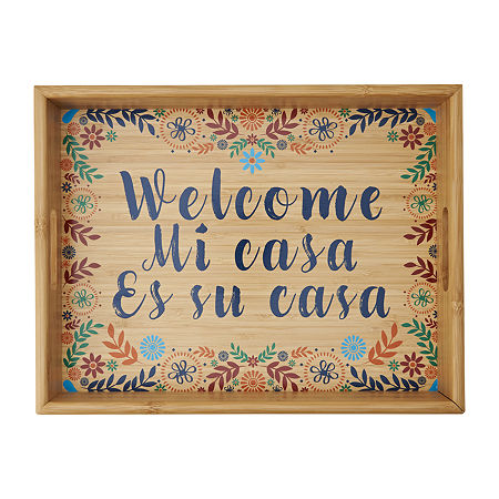 Click here for Mesa Mia Chapala Welcome Wood Serving Tray  One Si... prices