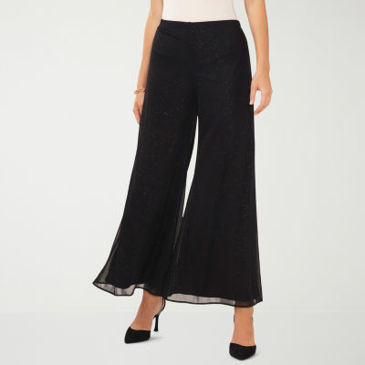 MSK Glitter Womens Wide Leg Palazzo Pant, Color: Black - JCPenney