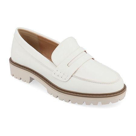 Journee Collection Womens Kenly Slip-On Loafers - White