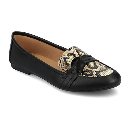 Journee Collection Womens Marci Slip On Flats - Snake