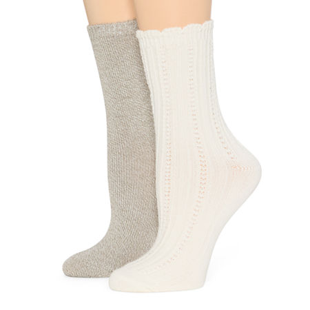 Click here for Mixit Womens 2 Pair Crew Socks  4-10  White prices