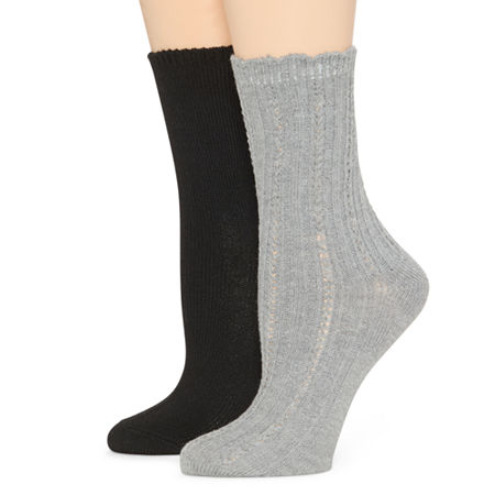 Click here for Mixit Womens 2 Pair Crew Socks  4-10  Gray prices