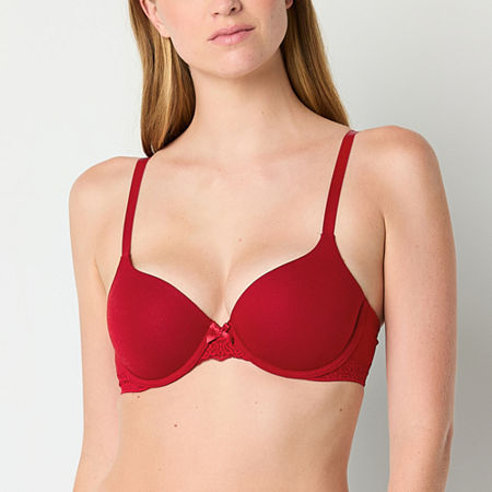 Click here for Ambrielle Organic Cotton Demi Bra  B  Red prices