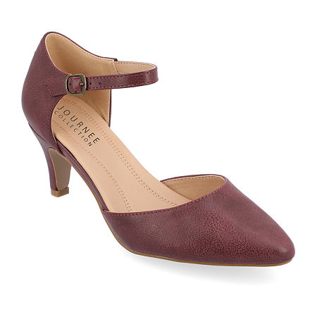 Journee Collection Womens Bettie Pointed Toe Pumps - Wine