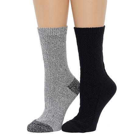 Click here for Cuddl Duds Womens 2 Pair Crew Socks  9-11  Black prices