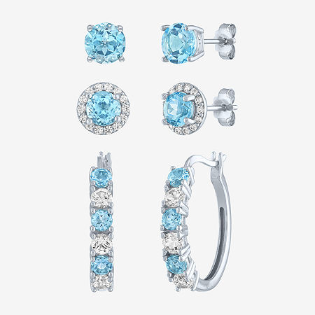 Click here for Gemstone Sterling Silver 3 Pair Jewelry Set  One S... prices